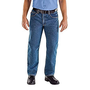 Red Kap mens Relaxed Fit Jeans, Stonewash, 42W x 30L US
