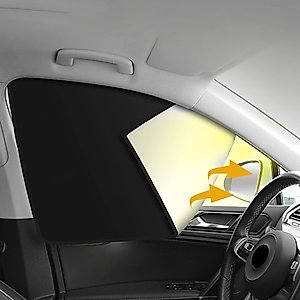 2PCS Car Side Window Sun Shades, Magnetic Sunshades for Car Windows, Front Seat Window Sunshades Privacy Curtains, Front Side Window Sun Shade Blocks Sun, Universal for Car SUV Truck
