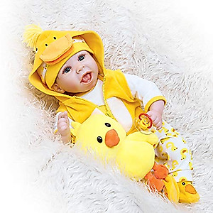 Reborn Baby Dolls Clothes 22 inch Outfit Accessories Yellow Duck 5pcs Set for 20-22 Inch Reborn Doll Newborn Girl&Boy