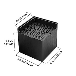 SELOTOKITER 4pcs Bed Risers,Heavy Duty Square Bedding Adjustable Bed Furniture Risers,L-Shaped Furniture Legs,Suitable for Beds,Sofas,Tables,Cabinets,Washing Machines,Refrigerators(Black)