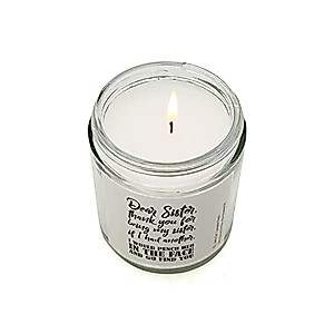 Lampstar Funny Dear Sister Candle Gift from Sister or Brother Birthday Gift for Sister, Big Sister, 8 oz