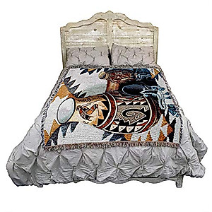 Kokopelli Pot Blanket by Judith Durr - Southwest Pueblo Pottery Art - Gift Tapestry Throw Woven from Cotton - Made in The USA (72x54)