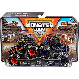 Monster Jam, Official El Toro Loco Vs. Son-uva Digger Die-Cast Monster Trucks, 1:64 Scale, Kids Toys for Ages 3 and up