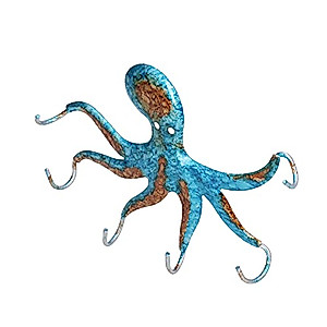 Octopus Key Holder, Unique Shape Iron Octopus Hook,Metal Hooks Wall Mounted Iron Octopus Hook,Space Saving Metal Hooks for Bedroom Bathroom Kitchen, Octopus Key Holder, Unique Shape Iron Octopus