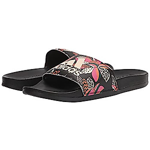 adidas Women's Adilette Comfort Slides Sandal, Core Black/Wonder White/Core Black, 6