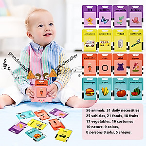Toddler Toy Flash Cards Learning Toy for 1-6-Year-Old, Educational Toys for Toddler,112 Pcs Flash Cards 224 Words, Speech Therapy Toys for Toddlers Preschool Learning Toys and Gift(Pink)