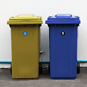 Pack of 2 Recycle Sticker for Trash Can Round (4,7 inch) Green - Recycling Stickers for Trash can - Self-Adhesive Recycling Sticker - UV Resistant, Waterproof, Anti Scratch for Outdoor and Indoor