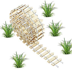 VORCOOL Small Wood Fence Miniature Fairy Garden Kit Micro-Landscape Accessories Dollhouse Decor Bonsai Terrarium Ornament（100cm x 3cm）