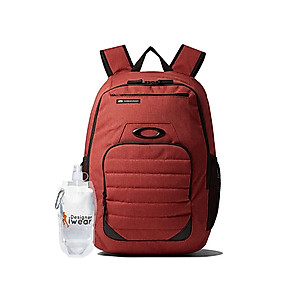 Oakley Men's 25L Enduro 4.0 25L Black/Purple Backpack for Hiking Backpacking Camping + BUNDLE with Designer iWear Water Bottle with Carabiner