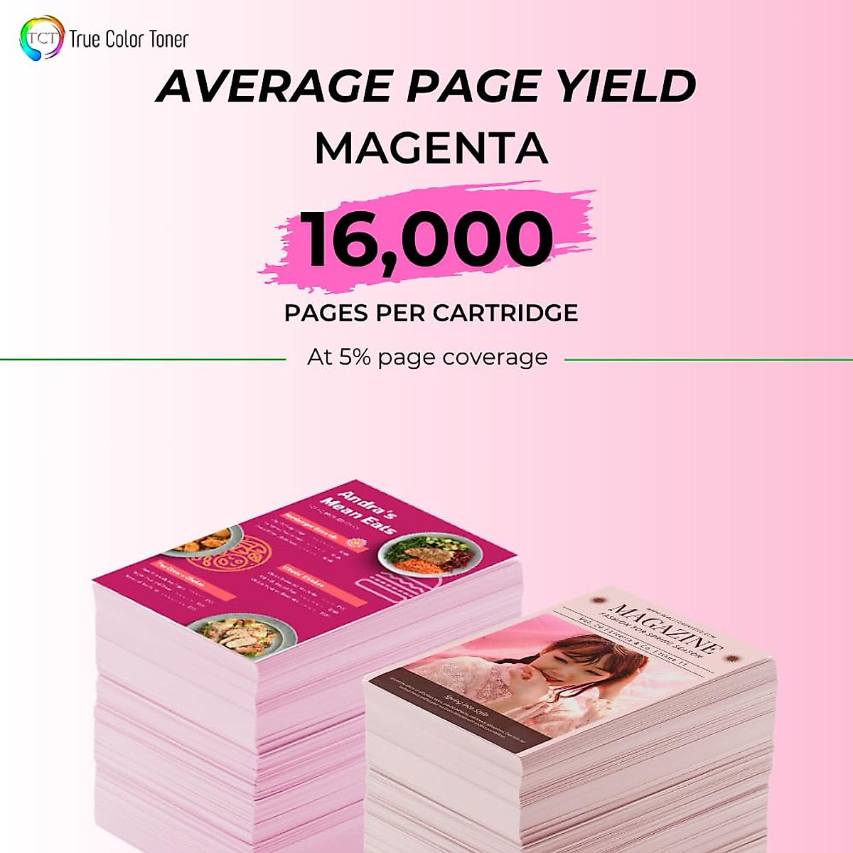 TCT 651A Magenta Toner Cartridge - Premium Compatible Replacement for HP 651A CE343A Works with HP Color Laserjet Enterprise 700 MFP M775dn M775f M775z M775z+ Printers (16,000 Pages)