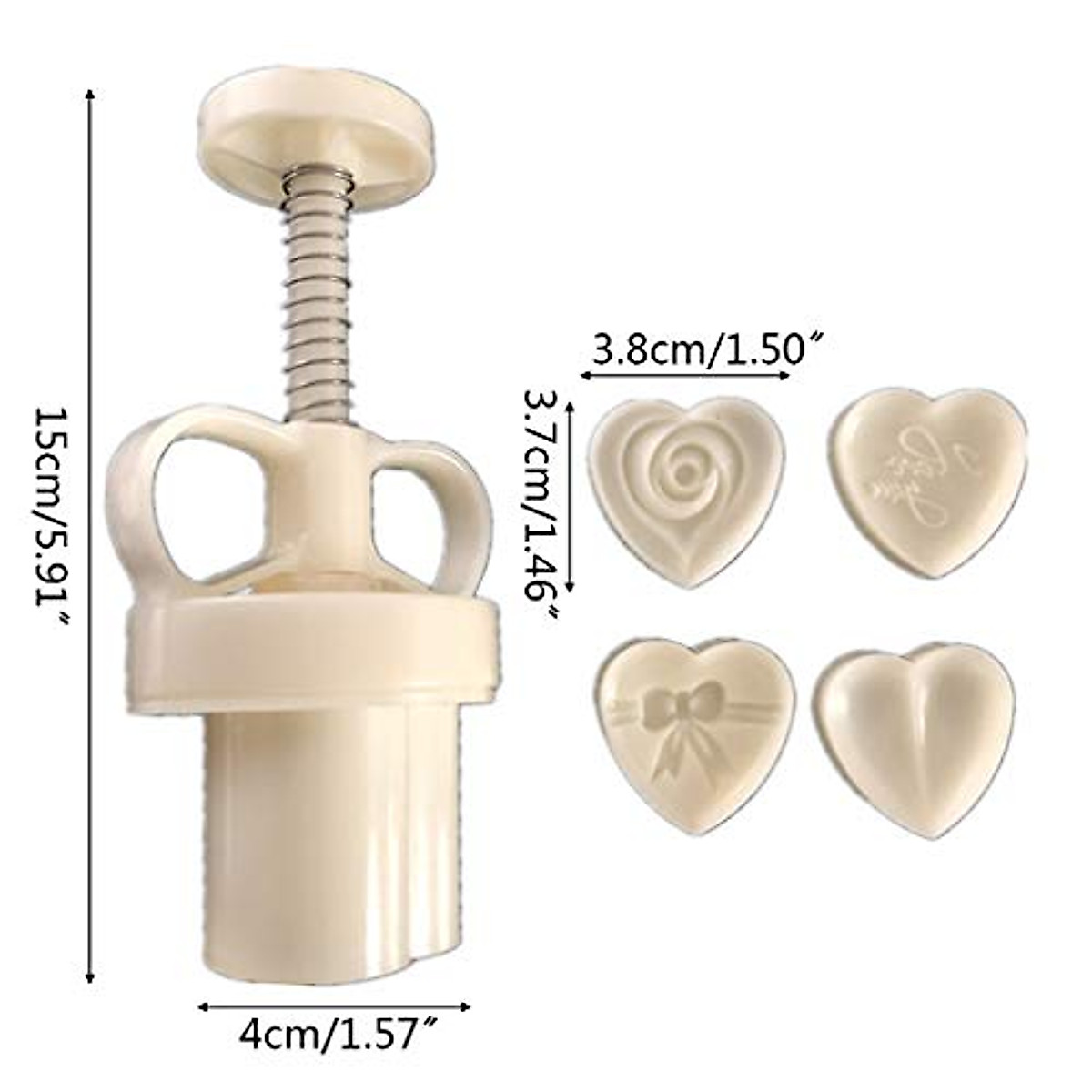 Plastic Mooncake Mold 30g Heart Stamp Cookie Cutter Mould DIY Baking Accessories