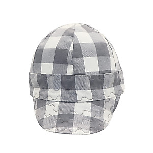 BOCOMAL 2 Pack Welding Cap Plaid Style CAT2 NFPA2112 Flame Resistant 7OZ Midweight Welder Hats 7 1/8