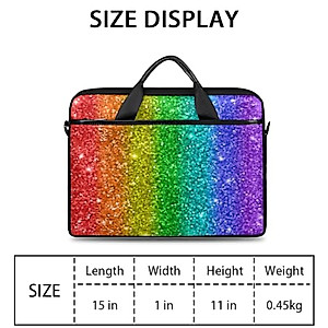 Rainbow Pattern Laptop Computer Bag Waterproof Shoulder Messenger Bag 13-15 inch Durable Laptop Tote Bag with Shoulder Strap Handle Lightweight Crossbody Briefcase