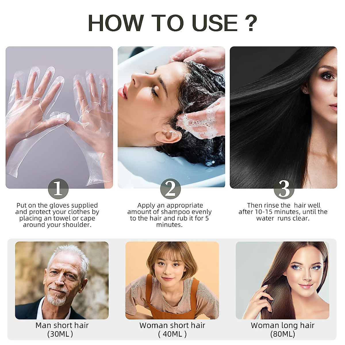 ALEXTREME Hair Dye, Hair Dye Color Shampoo Beauty Nourishes Long Lasting Care for Men Women Home Salon