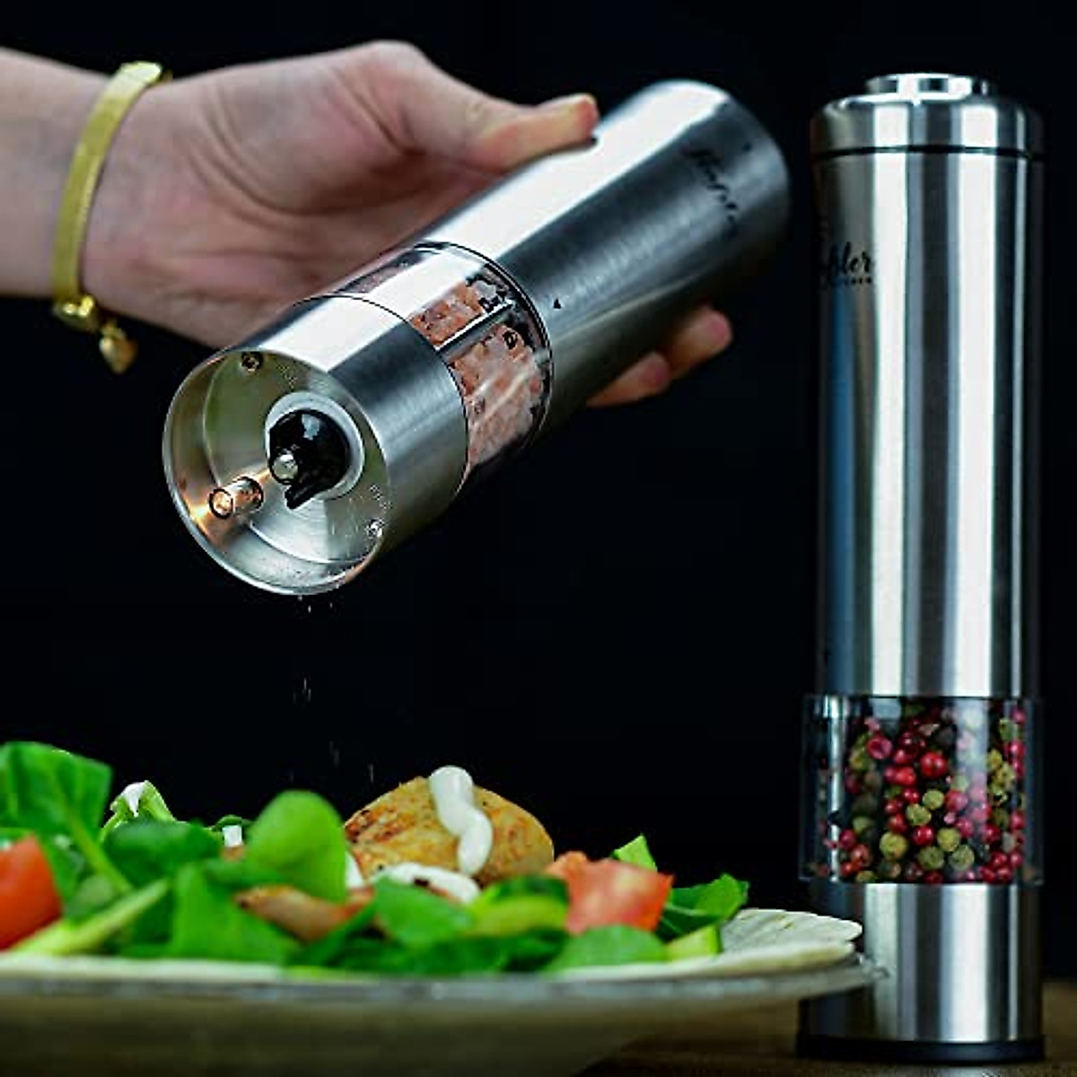 Electric Pepper Grinder - Simplify Your Cooking With Pack of 1 Battery Operated Mill with Light
