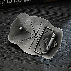 QQA Native Silver Floral Belt Buckle Birthday Party Holiday Gifts Cowboy Belt Buckles for Men Women