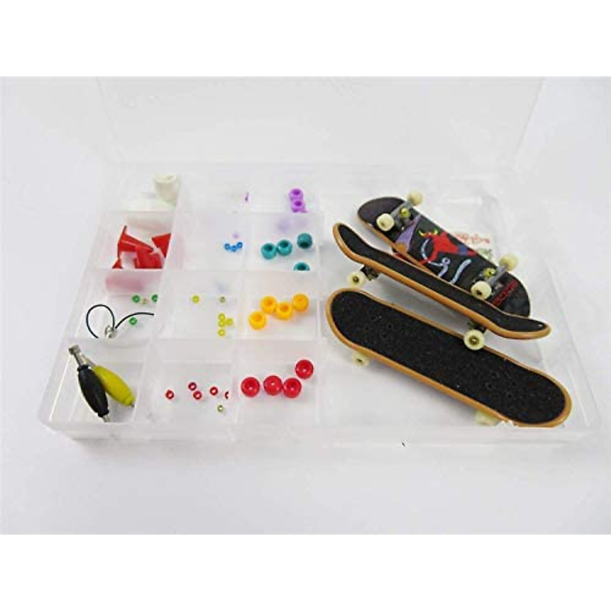 Nuoyi DIY Fingerboard Toy with Nuts Trucks Tool Kit Basic Bearing Wheels Obstacles All Packaged in Plastic Box
