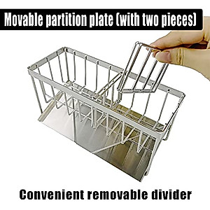 AUTO REVIVO [Upgraded] Sponge Holder for Kitchen Sink, Stainless Steel Sponge Rack with Auto Overflow, Multifunctional Kitchen Sink Caddy Organizer, Soap Dish Dispenser Brush Holder