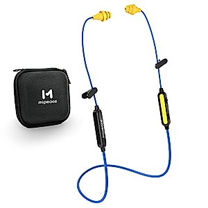 MIPEACE Bluetooth Work Earplugs Headphone, Wireless in-Ear Noise Isolating Earbuds,29dB Noise Reduction Headphone with Mic and Control,19+ Hours Battery for Lawn Mowing Industrial Construction(Black)