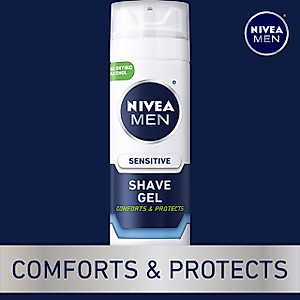 NIVEA Men Sensitive Shaving Gel - Protects Sensitive Skin From Shave Irritation - 7 oz. Can