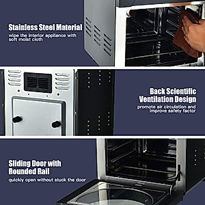 COSTWAY 16-in-1 Air Fryer Oven, with 16 Cooking Presets Rotisserie Dehydrator Roast Bake Broil, Oil-Free with Timer Temperature Control and 8 Accessories, 15.5 QT