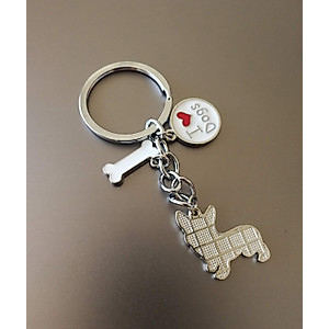 BECHANMIG Keychains,Lovely Dog Key-ring Portable Metal Keychain Keyring Key Decor Car Keyring Tag (Yellow Corgi)
