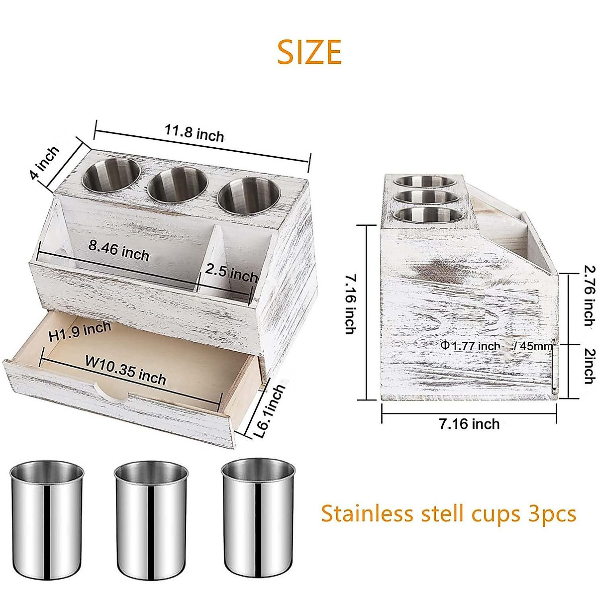 Muyankissu hair tool storage organizer, Wooden Hair tool organizer for Bathroom, Kitchen and Makeup,Hair organizer storage Perfect for Storing Blow Dryer, Straightener and Brush