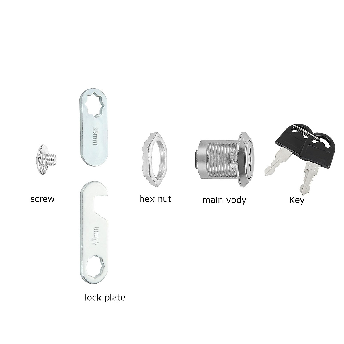10 Pack 5/8 Cam Lock Keyed Alike Cabinet Locks with Keys Secure Drawer Mailbox File RV Storage Locks Tool Box Locks Replacement Cam Locks for Furniture, Chrome-Finish Zinc Alloy