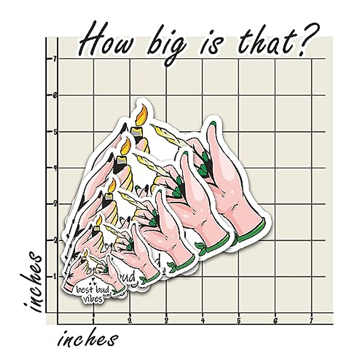 Miraki Best Bud Vibes Sticker, Stoner Girl Sticker, Funny Weed Sticker, Smoking Sticker, Pipe Sticker, Water Assitant Die-Cut Vinyl Funny Decals for Laptop, Phone, Water Bottles, Kindle Sticker