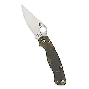 Spyderco Para Military 2 Signature Camo Knife with 3.42" CPM S45VN Steel Blade and Durable G-10 Handle - PlainEdge - C81GPCMO2