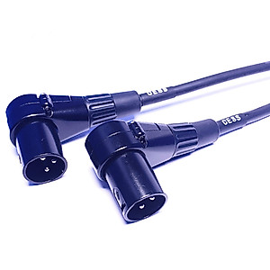 CESS-043 XLR Right-Angle Male to Straight Female Microphone Extension Cable, 2 Pack