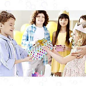 Gift Wrapping Paper Birthday, 6 Sheets Metallic Foil Wrapping Paper Set Colorful Gold Heart Dots Star Happy Birthday Wrapping Paper for Women Men, Gift Wrapping Paper for Any Occasions, 27x19 Inches