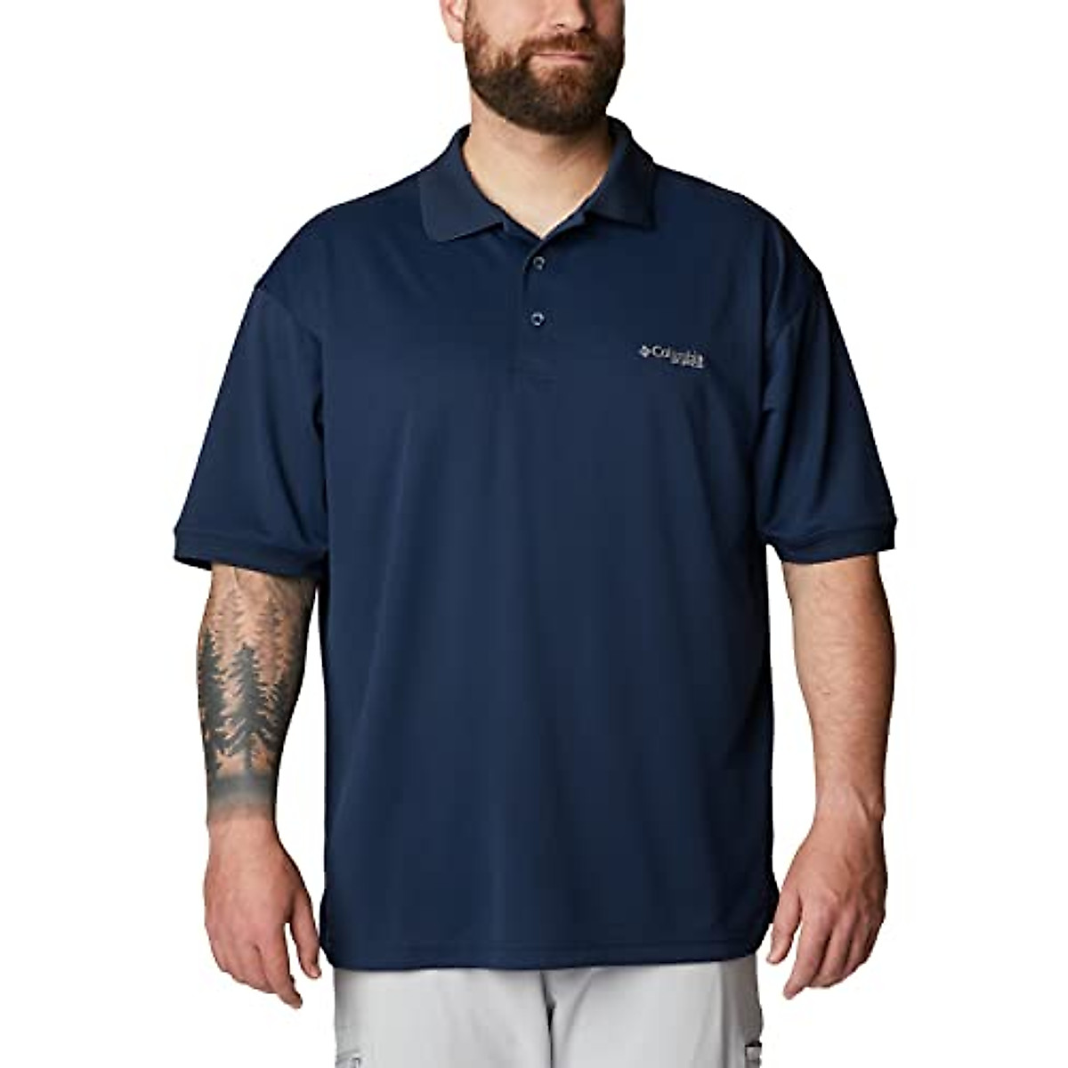 Columbia Men's PFG Perfect Cast Polo Shirt, Breathable, UV Protection Collegiate Navy