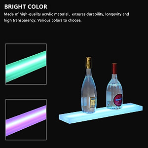 ROVSUN 1 Step 20 Inch Wall Mounted LED Lighted Liquor Bottle Display Shelf Bar Shelf with Remote Control, Illuminated Liquor Shelves LED Bar Shelves for Commercial Home Man Cave Bar Accessories