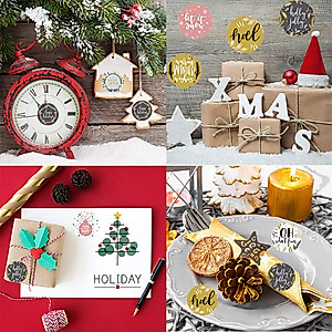 500PCS Merry Christmas Stickers Holiday Stickers Labels Roll 1.5 Inch Round Adhesive Xmas Decorative Sealing Stickers for Cards Gift Envelopes Boxes