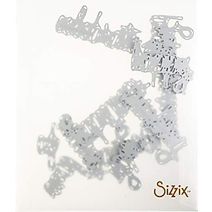Sizzix SIZ660223 Tholtz Thinlits Die Celebration Words Scrpt Tholtz Thinlits Die , White