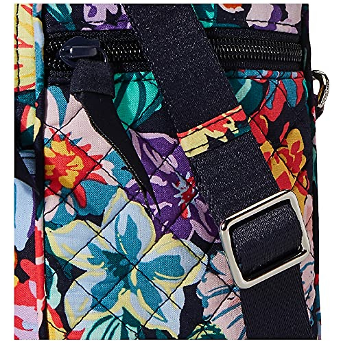 Vera Bradley Women's Cotton Small Convertible Crossbody Purse With RFID Protection, Happy Blooms, One Size