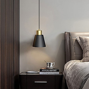 Yollzey Black Pendant Light Kitchen Island Mini Pendant Lighting with 59in Cord Industrial Modern Hanging Ceiling Light for Kitchen Dining Room,Foyer,Hallway,Bar,Sink(1 Pack)