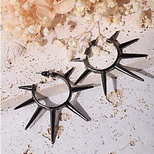 Sacina Gothic Punk Spike Earrings, Zinc Alloy Spike Earrings Pendant, Goth Jewelry Gift for Women, Men, Christmas Gift For Women, Men