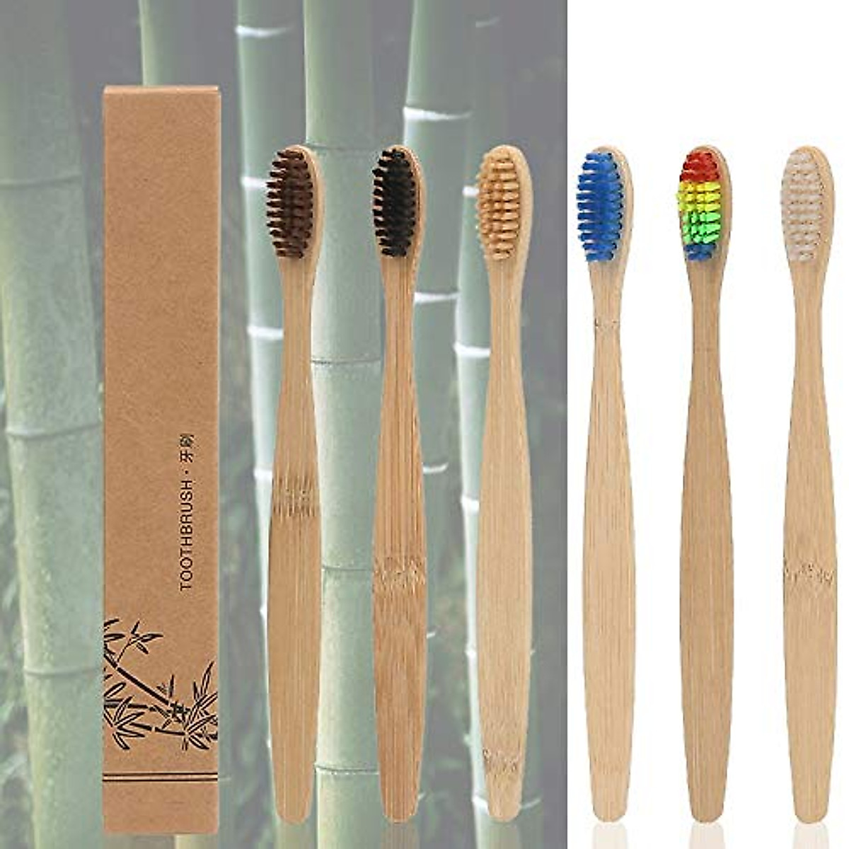 Bamboo Toothbrush Bamboo Toothbrush Bamboo Toothbrush Natural Bamboo, Beige