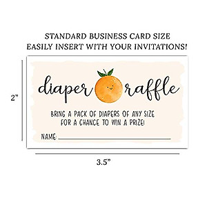 50 Little Cutie Diaper Raffle Tickets for Baby Shower - Invitation Inserts - Gender Neutral