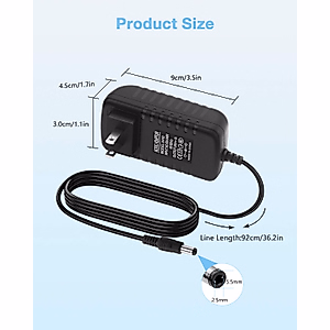 Aclorol 24V 1A Power Supply Adapter 24W AC 100V-240V to DC 24volt Power Converter Wall Charger Transformer 1000mA 800mA 600mA 400mA 5.5X2.1mm/2.5mm for LED Strip Light CCTV Security Camera (2 Pack)