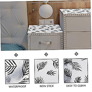 Shelf Liner 1 PC Pad Metal Trim Drawer Mats for Kitchen Cabinets Plastic Desk Mat Monstera Placemats Eva Table Cover Oil- Proof Table Cloth Desktop Mat Banquet