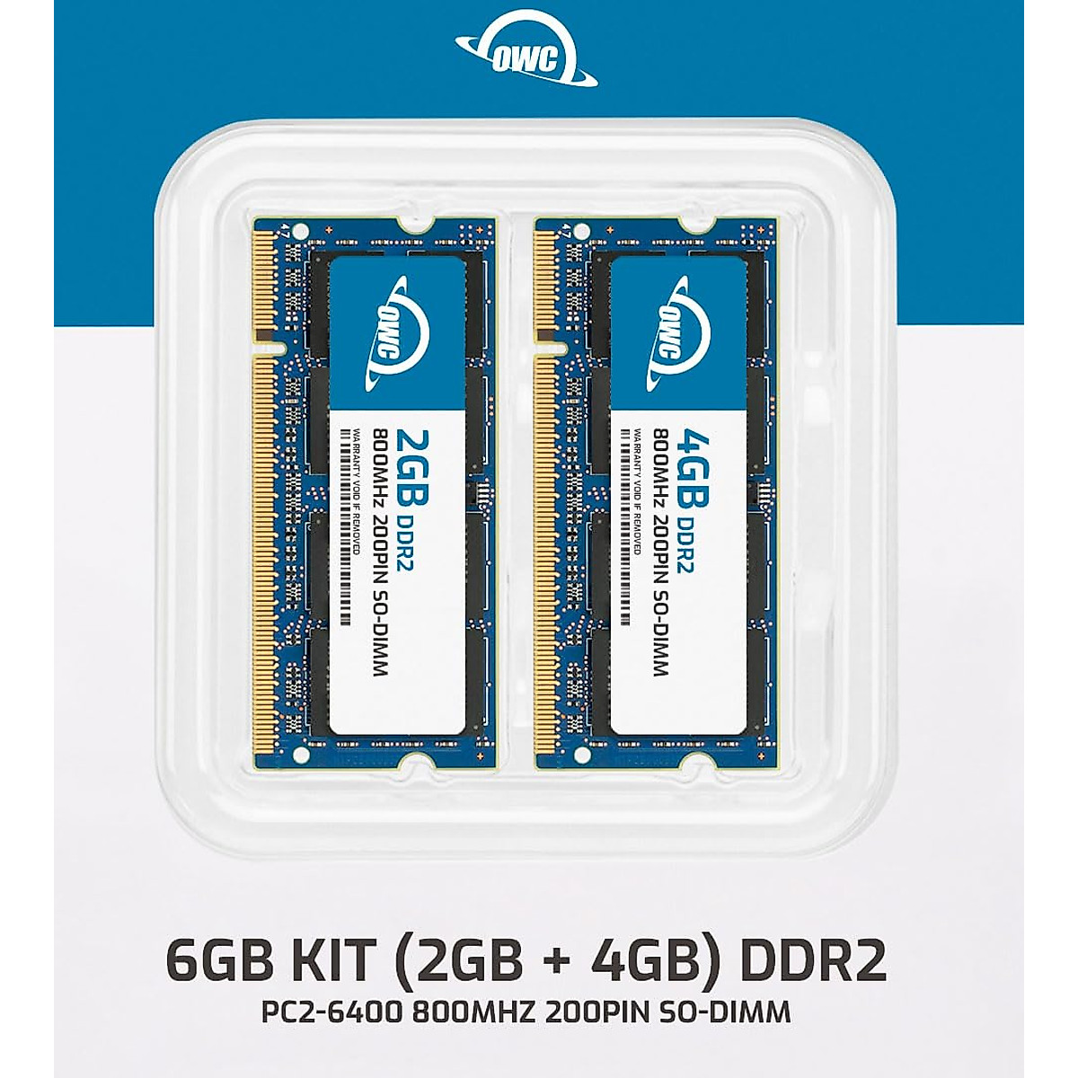 OWC 6GB (2GB + 4GB) PC6400 DDR2 800MHz SO-DIMMs Memory RAM Upgrade Compatible with iMac 2008, MacBook 2009 (OWC6400DDR2S6GP)