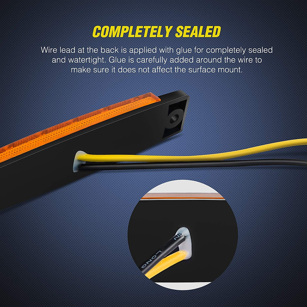 Nilight 10 PCS Amber Red 3.8 Inch 6 LED Side Marker Front Rear Indicator Clearance Lamp for 12V Truck Trailer RV Cab Boat Bus Lorry