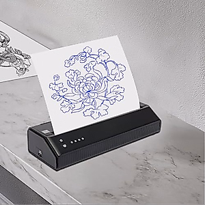 Kathring Portable Printer, 5V 2A USB/Bluetooth Wireless Thermal Printer Monochrome Portable Printer for Standard A4 Transfer Paper, Black