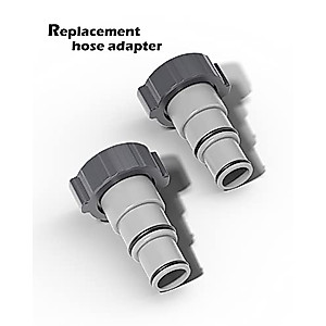 SHAPON Replacement Hose Adapter w/Collar for Threaded Connection Pumps & Plunger Valve, Converts 1.5" and 1.25" Hoses for Intex Above Ground Swimming Pool, Pool Accessories (2 Pack)