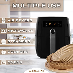 Air Fryer Disposable Paper Liner, 300PCS Non-stick Disposable Liners, Baking Paper for Air Fryer Oil-proof, Water-proof, Food Grade Parchment for Baking Roasting Microwave (300Pcs-6.3 inch)