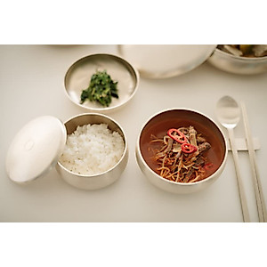 Premium Brassware Rice Bowl Soup Bowl Set Korean Traditional Handmade Tableware Bronzeware BANGJJA YUGI Dinnerware (C)