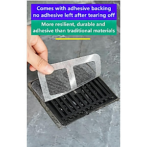 50 Pack,4" X 4" Disposable Shower Drain Cover Hair Catcher, Square Shower Drain Mesh Sticker,Disposable Floor Drain Sticker Suitable for Bathroom/Laundry/Bathtub/Kitchen/Sink/(50 PCS)